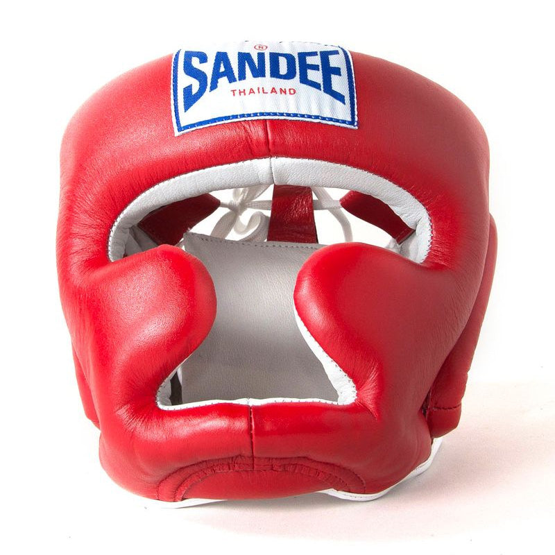 Closed Face Head Guard - Red & White – Sandee Boxing